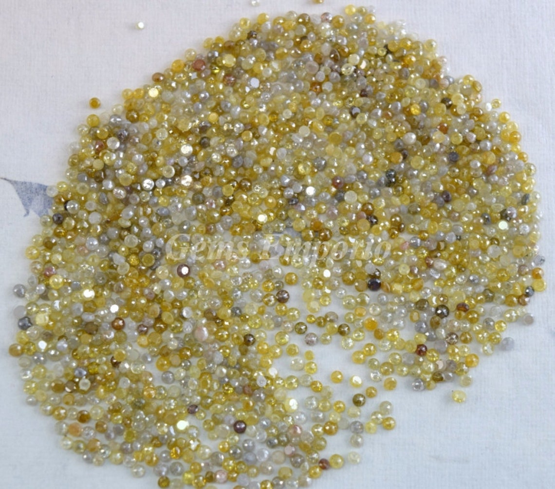 Color Diamonds Old Rose Cut Round/ Multi Color Diamond Rose - Etsy