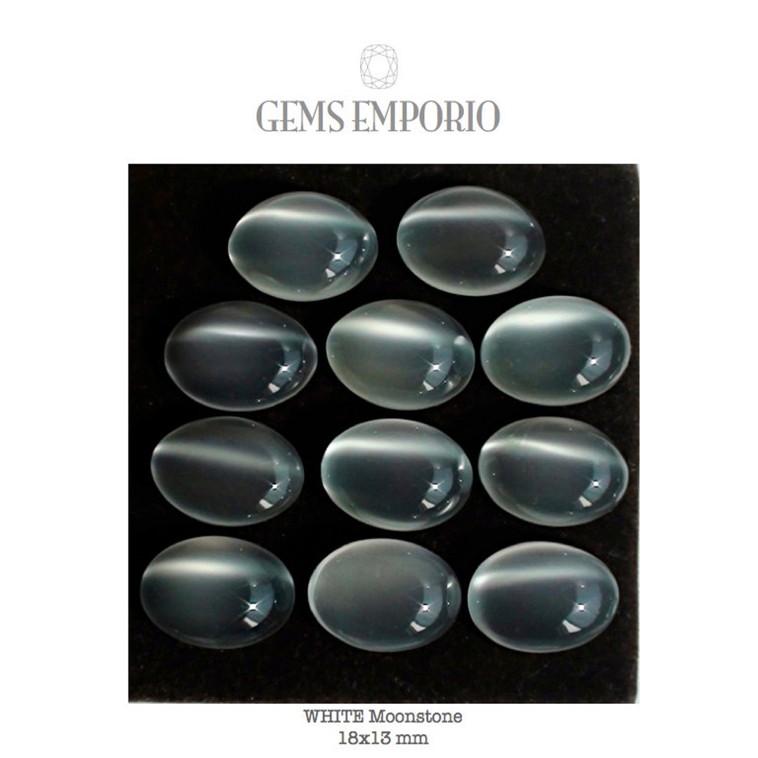 White Moonstone Transparent Material With Cats Eye on Top. Size 18x13 ...