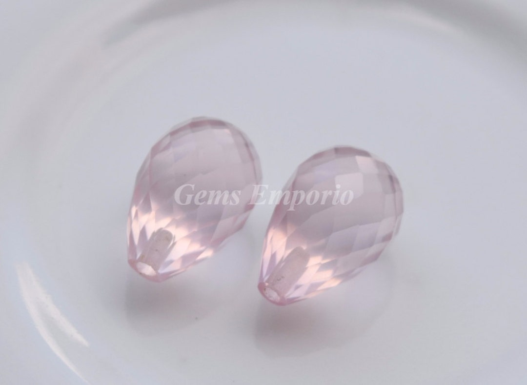 Rosenquarz Facettierte Tropfen 12 x 8 MM / Rosa Quarz / Hell Rosa ...