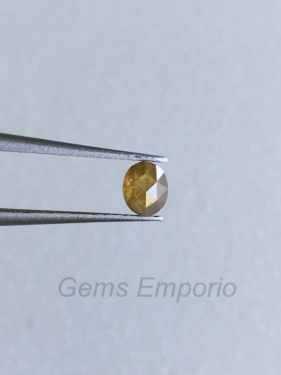 Natürlicher Gelber Diamant: Edelstein Oval im Rosenschliff (0.36 Ct, 4 ...