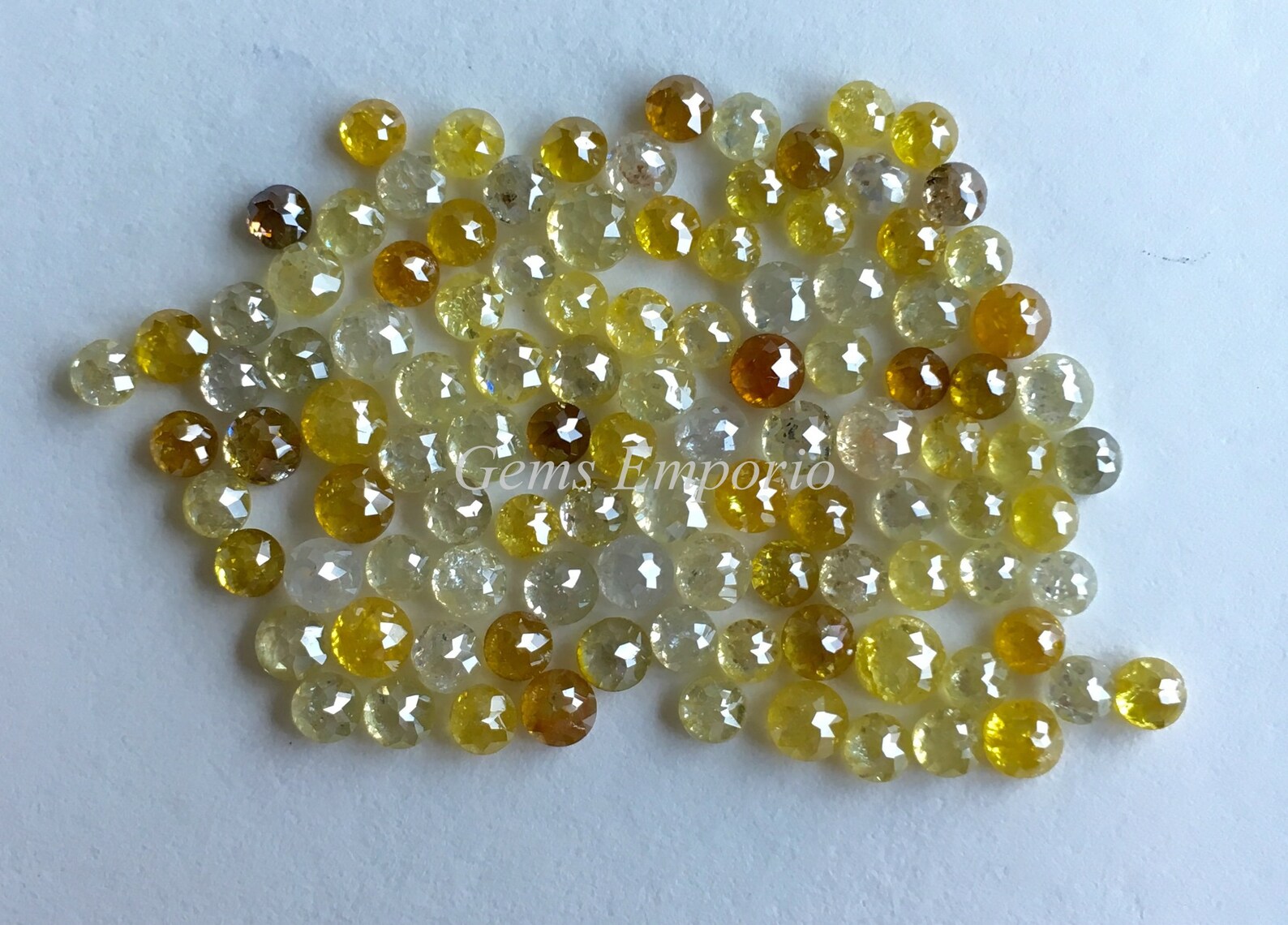 Natural Rose Cut Diamond Fancy Color Diamond Yellow Diamond - Etsy