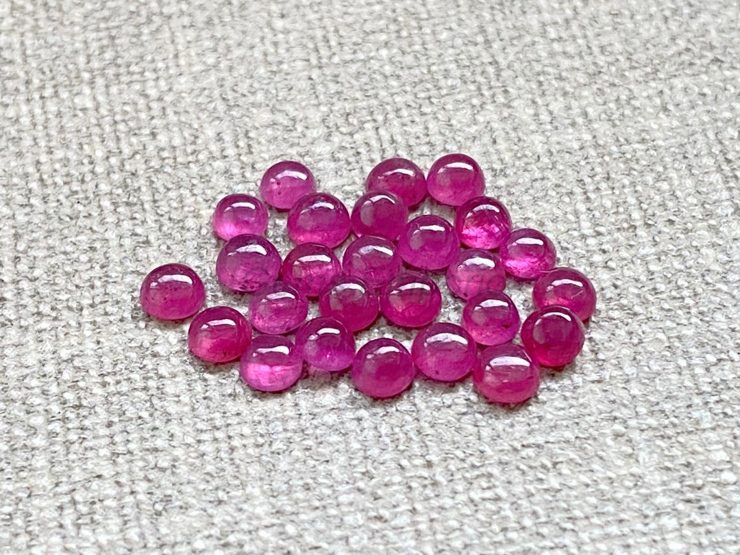 Natural Ruby 3.50 MM Round Cabochons / Ruby Cabs / 100% Natural Ruby ...