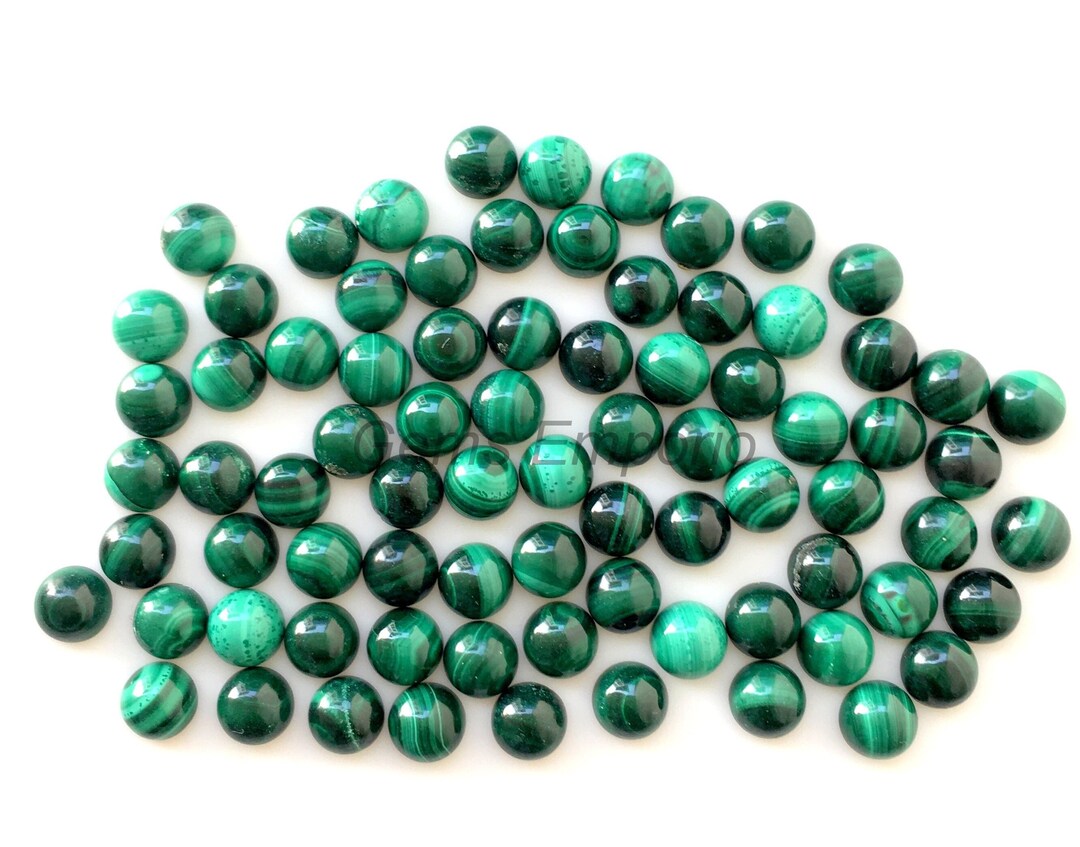 Natural Malachite Round Cabochons 3 Mm, Smooth Cabs, Fine Quality ...