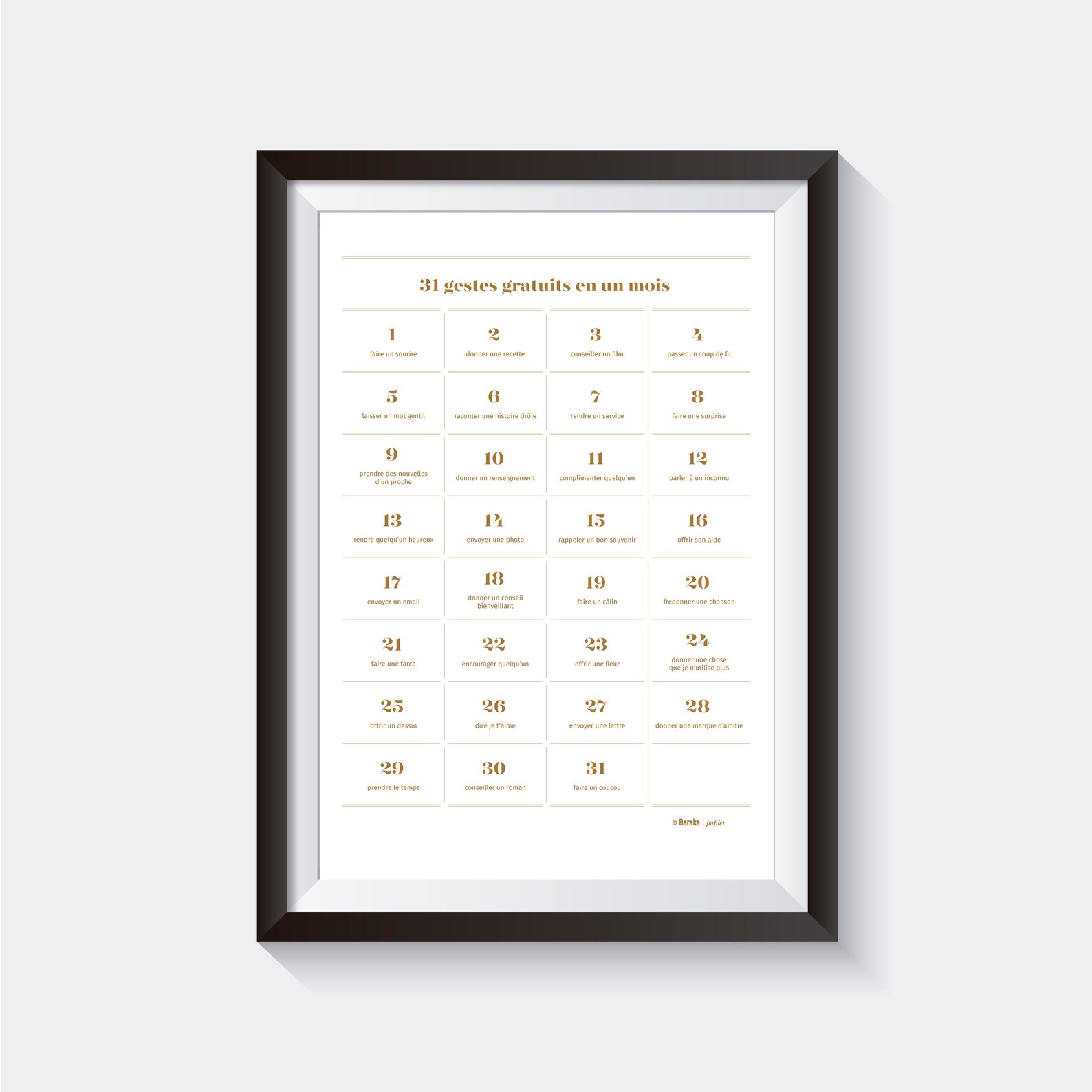 31 Free Gestures in One Month Displays A3 Large-format - Etsy