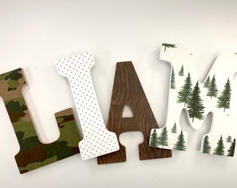 Boys Woodsy Letters - Etsy