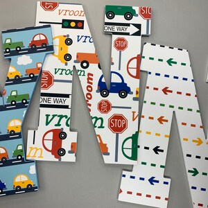 Flynn, Boys Car and Truck Letters, Transportation Letters, Nursery ...