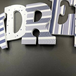 Boys Blue Grey White Room Letters, Boys Blue Grey Nursery Letters, Wall ...