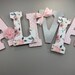 Alivia, Pink and Silver Floral Nursery Letters, Pink and Grey, Girls ...