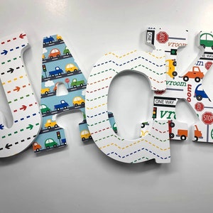 Flynn, Boys Car and Truck Letters, Transportation Letters, Nursery ...