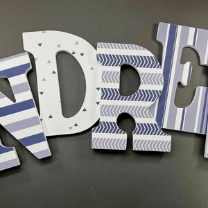 Boys Blue Grey White Room Letters, Boys Blue Grey Nursery Letters, Wall ...