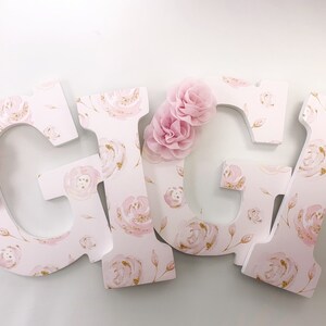 Pink Floral Nursery Letters, Baby Letters, Name, Wall Letters, Nursery ...