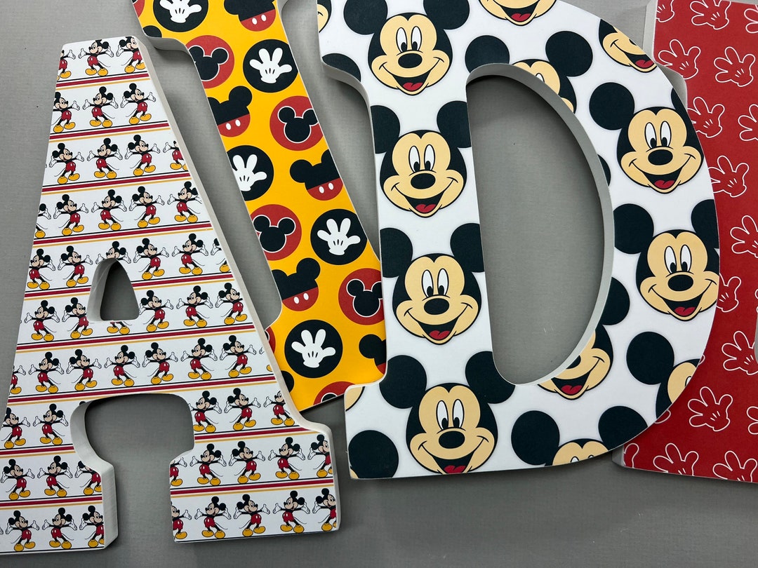 Mickey Mouse Wall Letters Boys Nursery Letters Mickey Mouse - Etsy