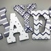 Boys Blue Grey White Room Letters, Boys Blue Grey Nursery Letters, Wall ...