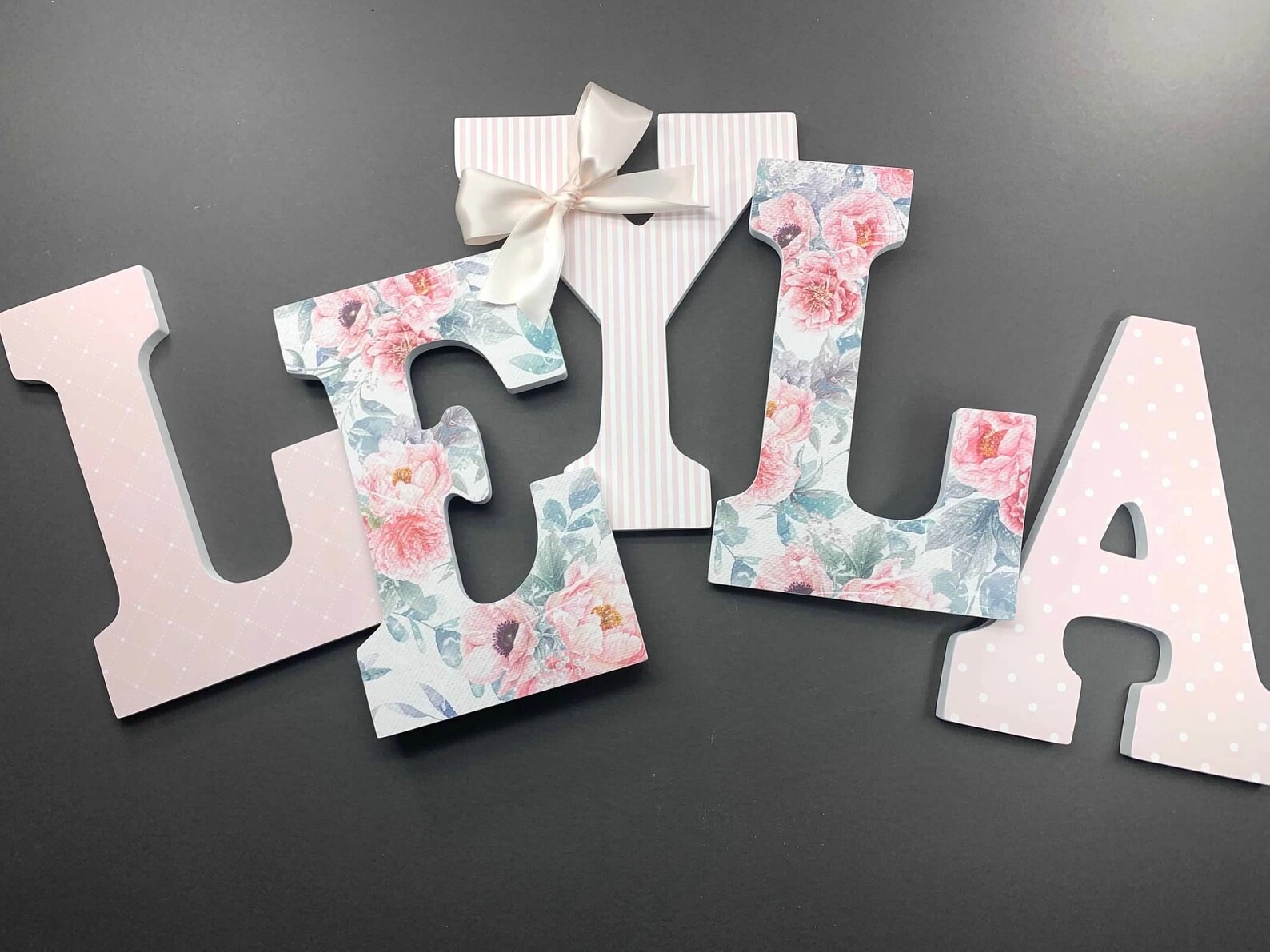 Girls Blush Pink Floral Nursery Letters Room Letters Wall - Etsy