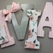 Alivia, Pink and Silver Floral Nursery Letters, Pink and Grey, Girls ...