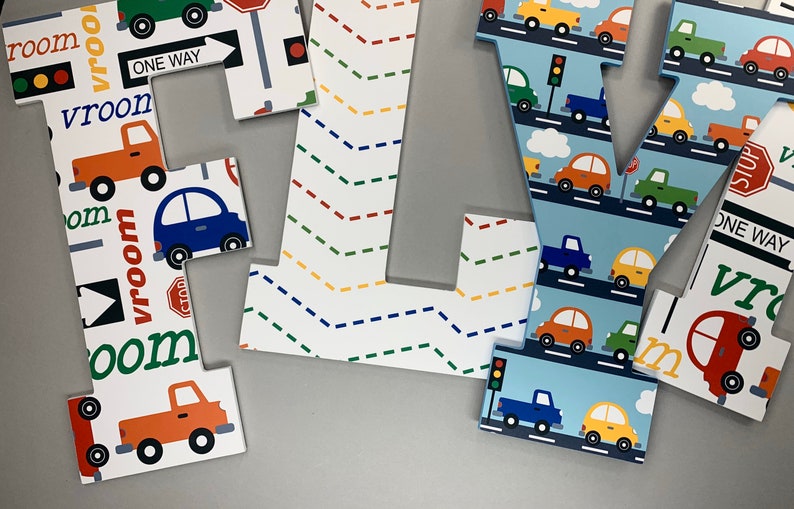 Flynn Boys Car and Truck Letters Transportation Letters - Etsy