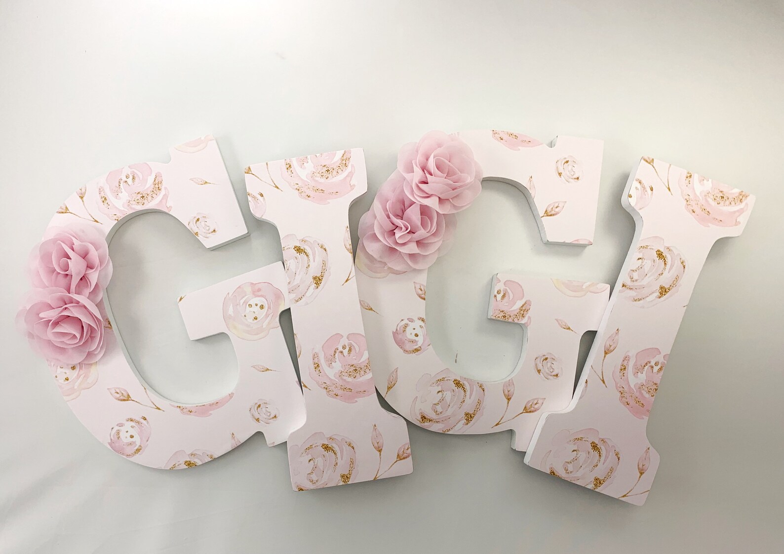 Pink Floral Nursery Letters Baby Letters Name Wall Letters - Etsy