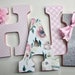 Alivia, Pink and Silver Floral Nursery Letters, Pink and Grey, Girls ...
