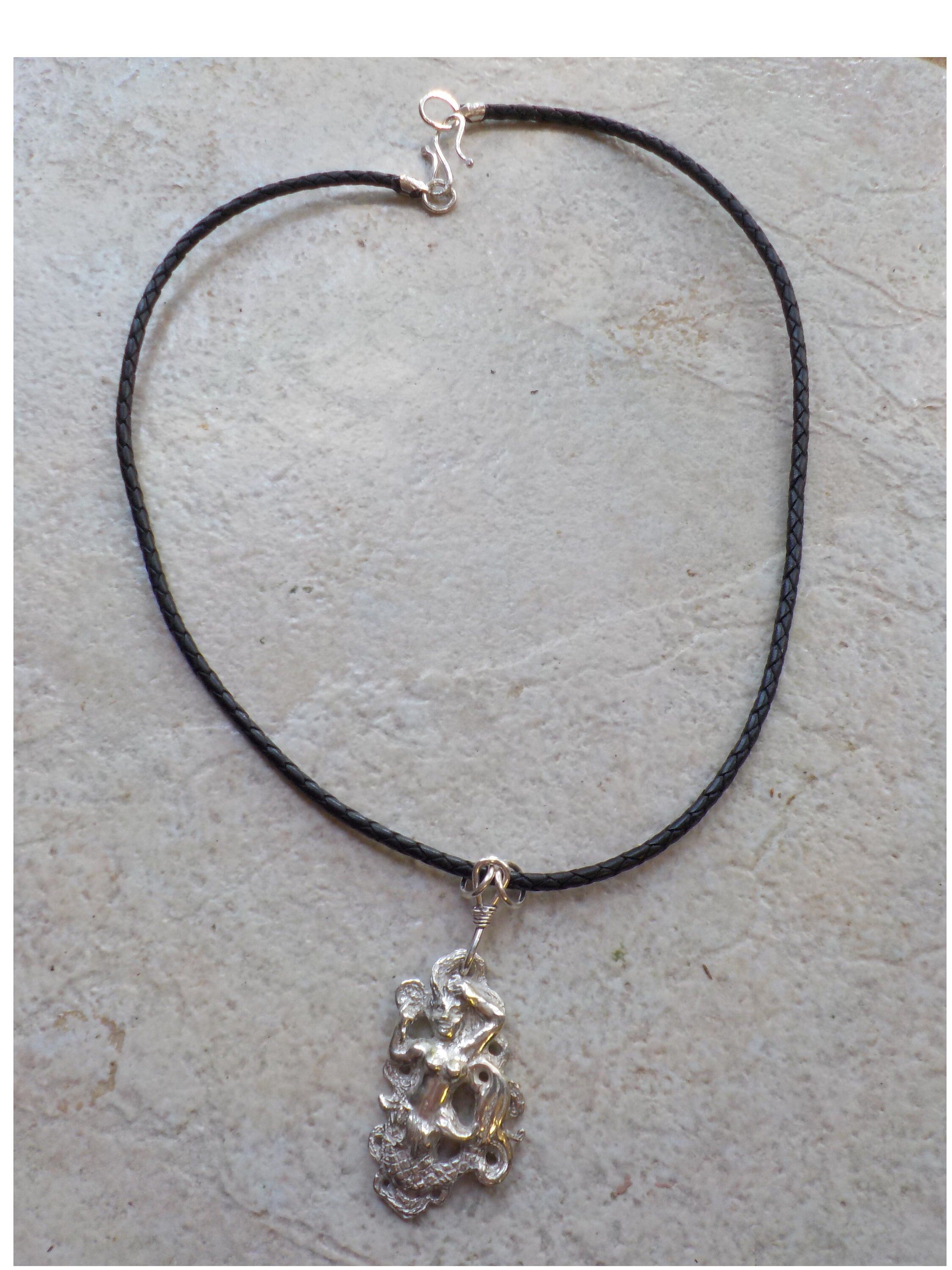 Sterling Heraldic Mermaid Pendant - Etsy