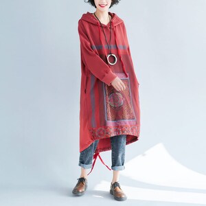 Womens Loose Fitting Casual Printed Floral Irregular Hoodie - Etsy