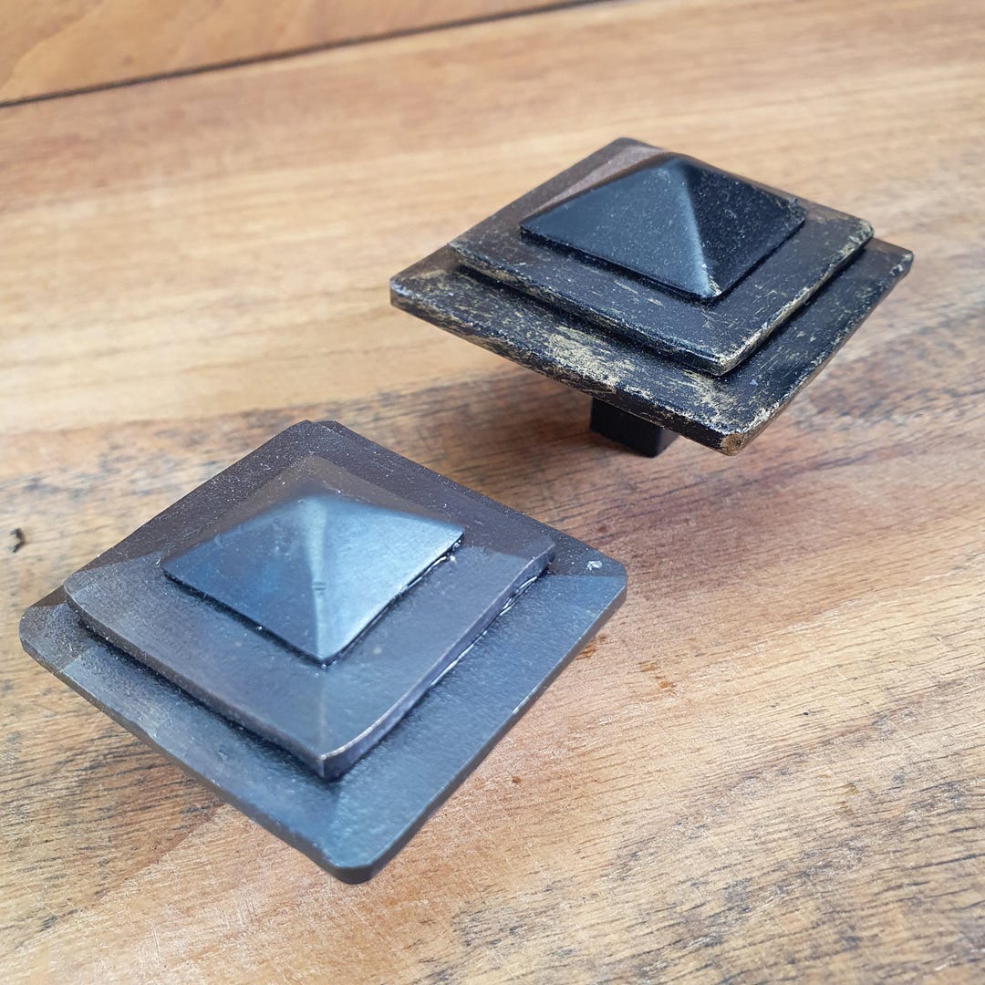 Hand-forged Industrial Cabinet Knobs: Blacksmith-crafted Rustic Drawer ...