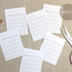 3x4 Calendar, Blank Calendar Template, Undated Monthly Calendar ...