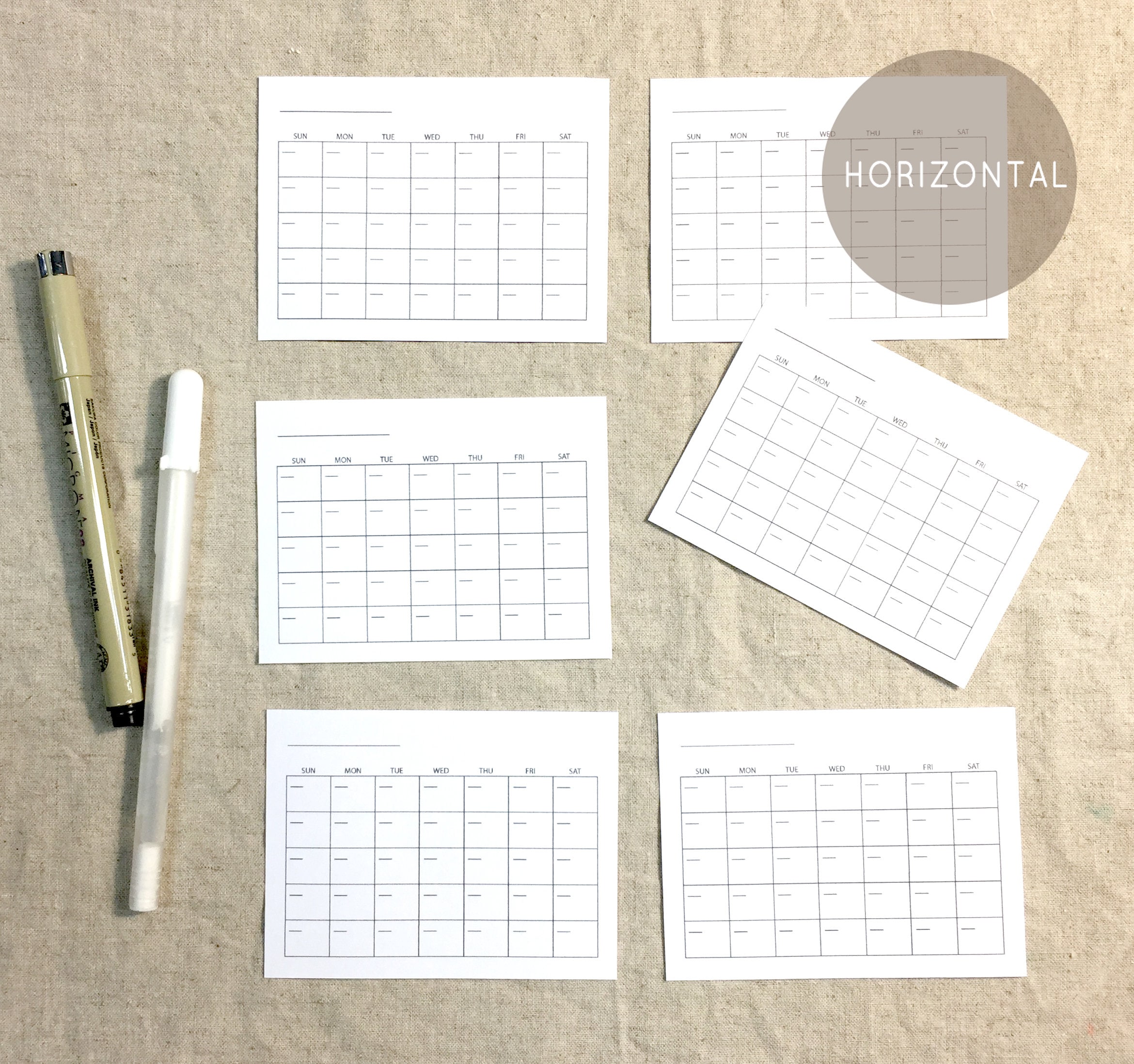 3x4 Calendar, Blank Calendar Template, Undated Monthly Calendar ...