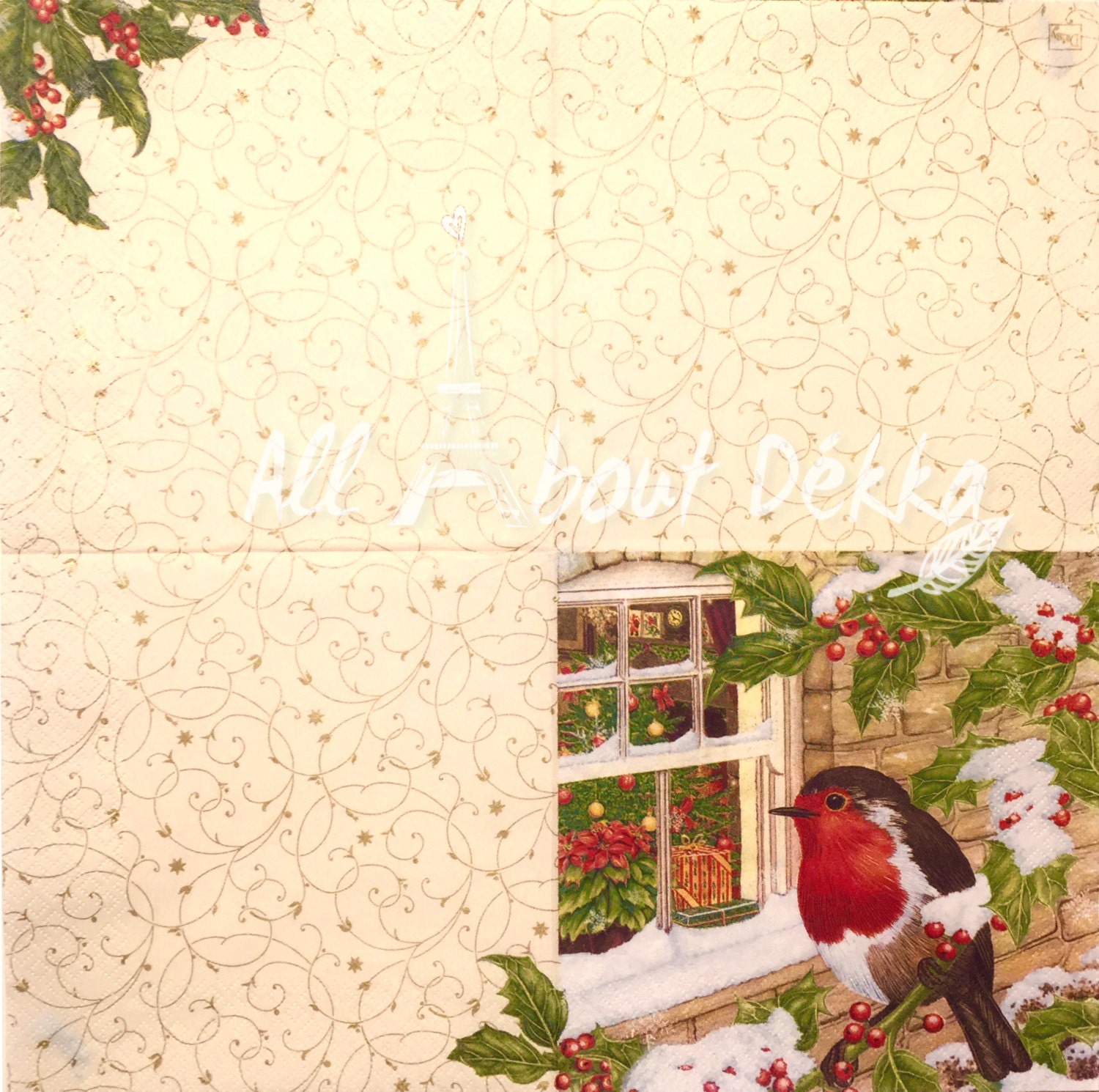 Decoupage Napkins Set of 4 - Birds, Love Birds, Robin Birds, Collage of ...