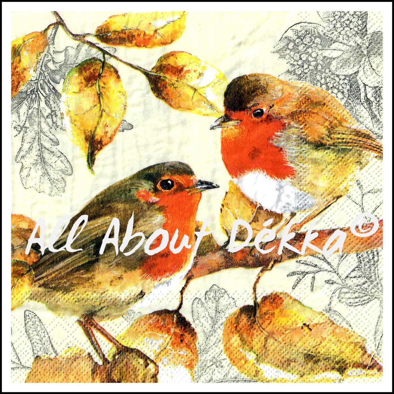 Decoupage Napkins Set of 4 - Birds, Love Birds, Robin Birds, Collage of ...