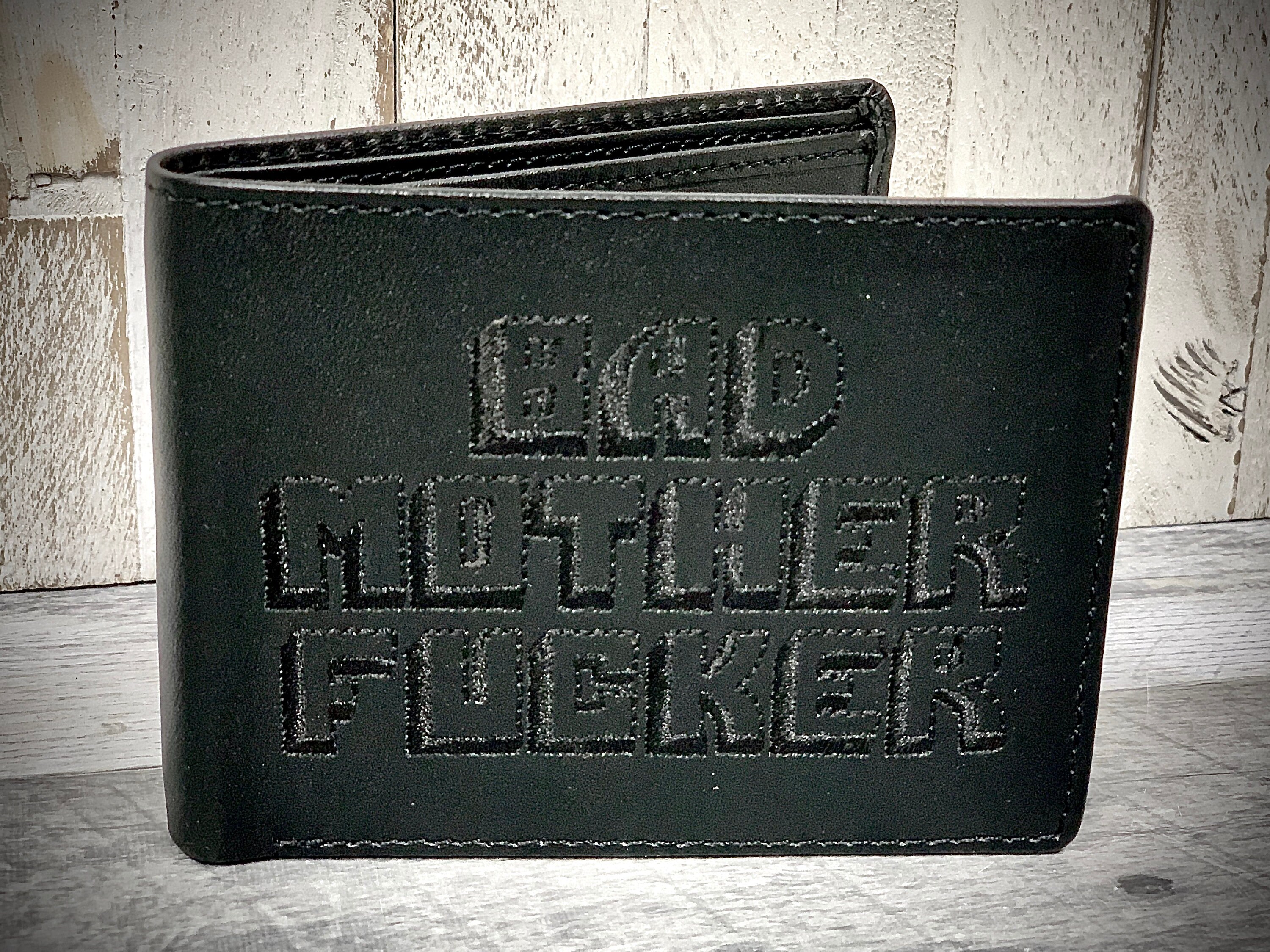 Black-On-Black Bad Mother Fucker Wallet Embroidered BMF® Brand | Etsy