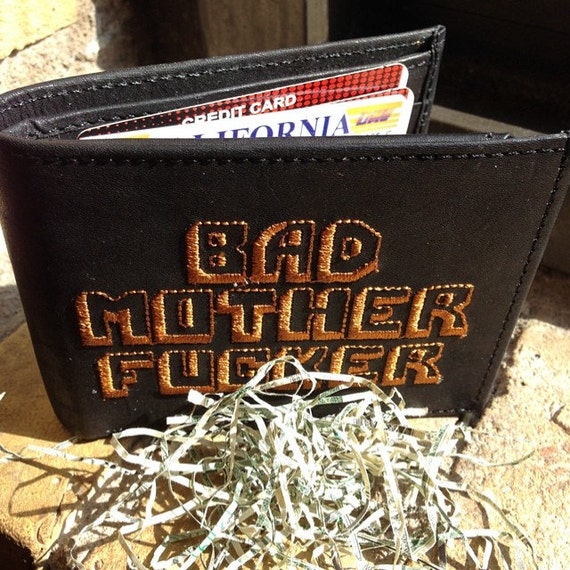 Black Original BMF® Brand Bad Mother Fcker Leather Wallet | Etsy