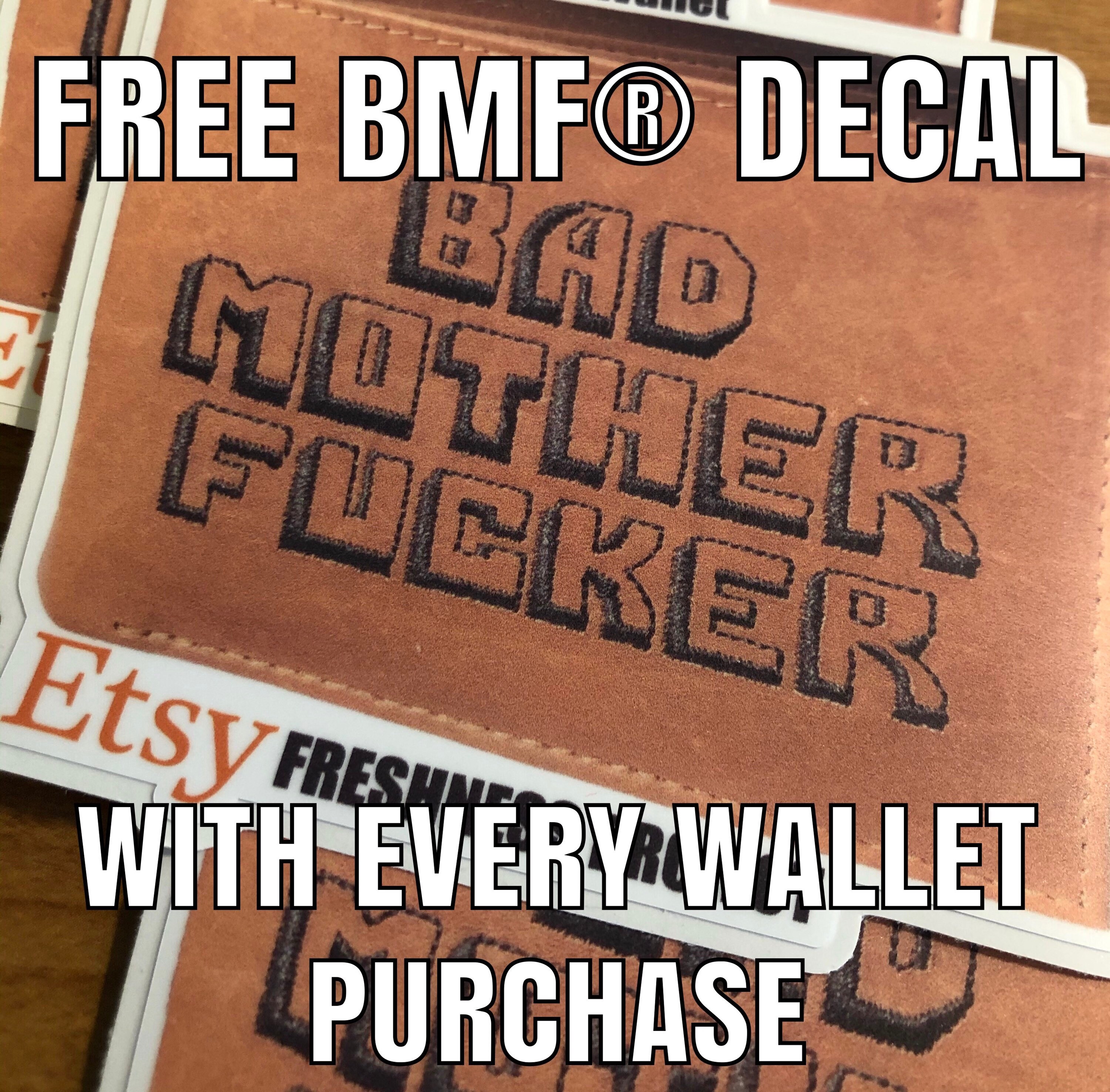 The Original BMF® Bad Mother Fcker Brown Leather Wallet 100% | Etsy