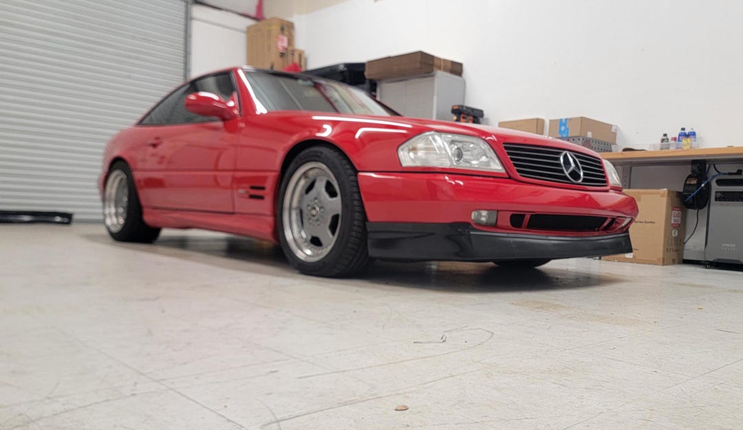 FLS-A Front Chin Lip Spoiler for R129 Mercedes 1996-2002 Sport Bumper ...