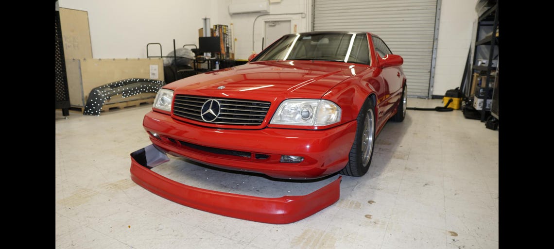 FLS-B R129 Mercedes 1996-2002 Sport Bumper Chin Lip Spoiler Kit - for ...