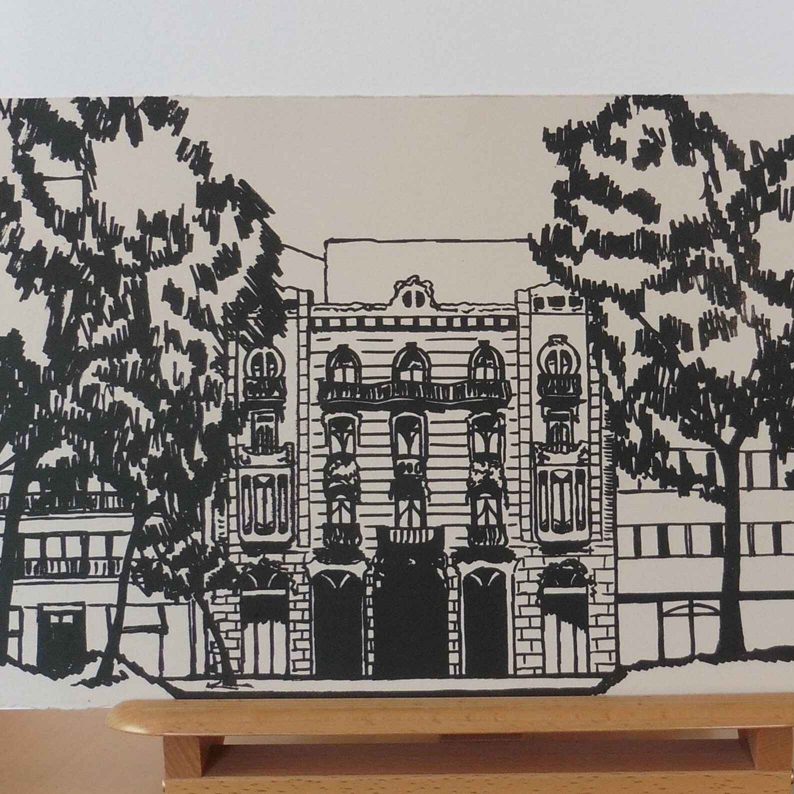 BUILDING XYLOGRAPHY Engraving of a Building City Xylography - Etsy UK