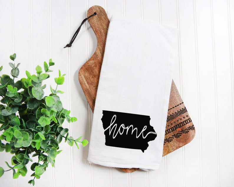Iowa Home - Screen Printed Flour Sack Towel - Iowa - Etsy