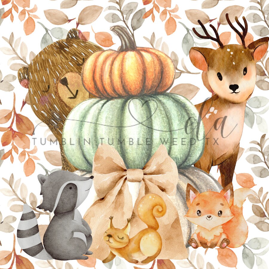 Woodland Creatures Autumn PNG Fox Png Bear Png Squirrel Png - Etsy