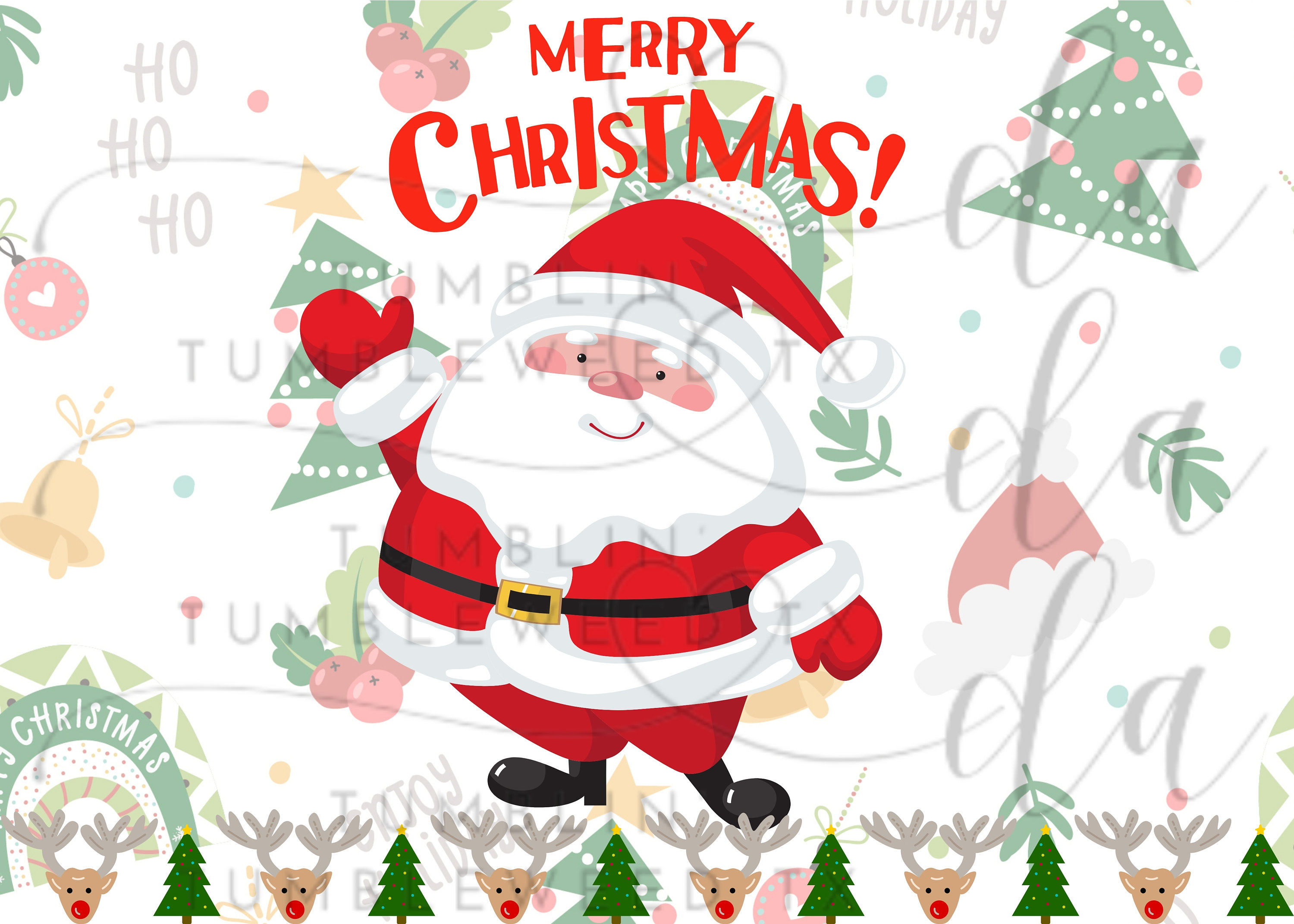 Merry Christmas Santa Printable Christmas Card PNG Christmas - Etsy