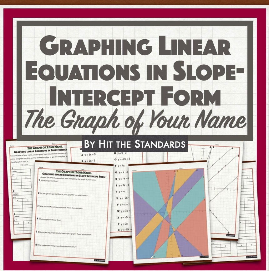 The Graph of Your Name Graphing Linear Equations Slope-intercept Form ...