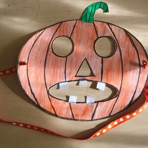 Pumpkin Mask Template, Printable Pumpkin Template, Halloween Mask ...