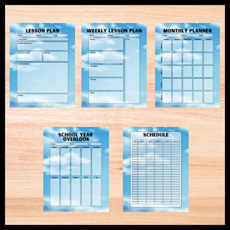 Teacher Templates 10 Back to School Resource Lesson Planners Daily ...