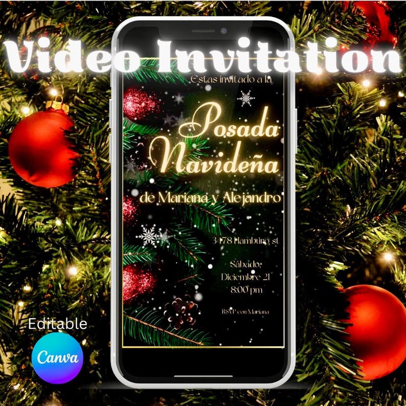 Video Invitation Posada Navideña, Invitacion Posada Navideña, Christmas ...