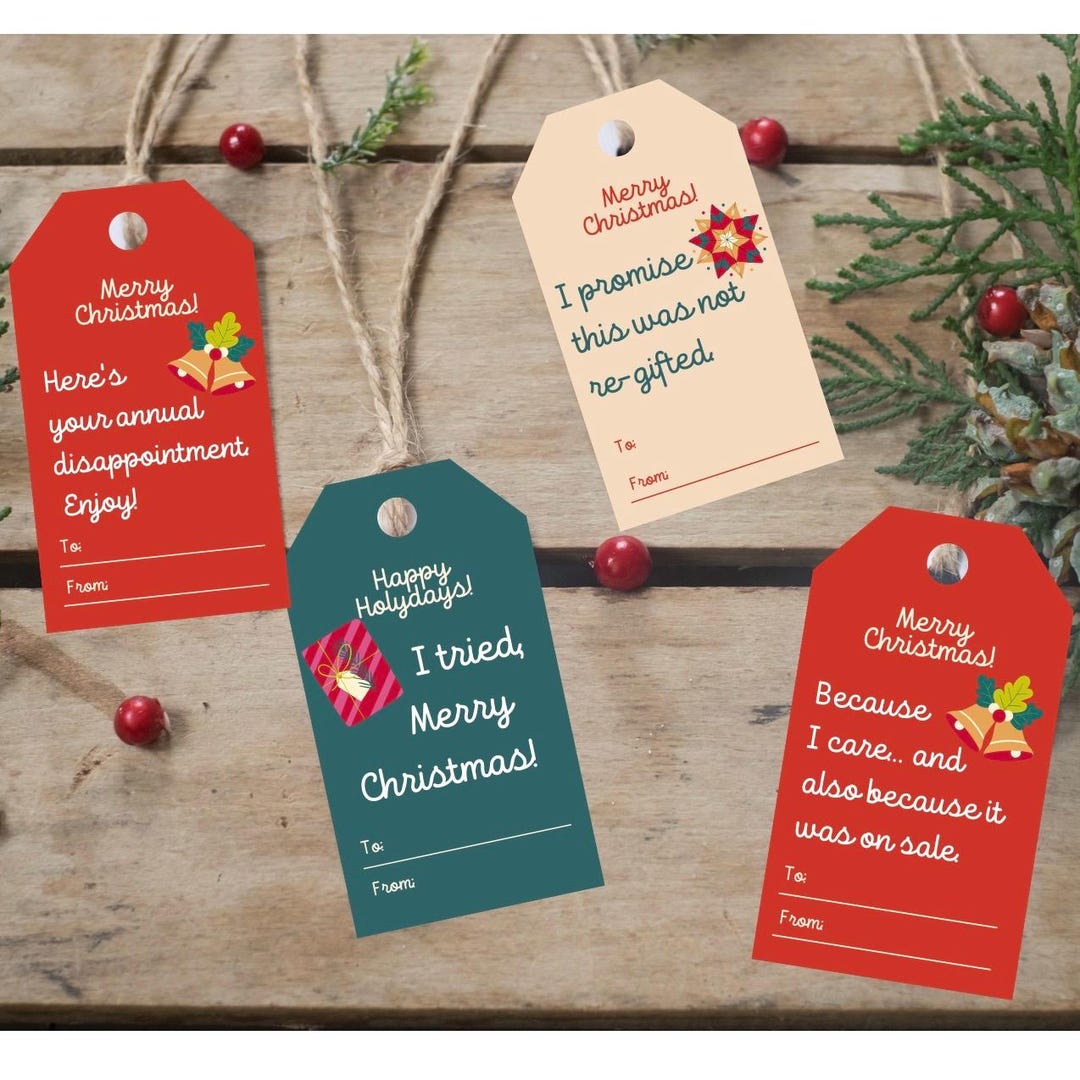 18 Funny Christmas Gift Tags and Gift List, Christmas Gift Tags ...