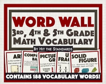 Math Word Wall Posters, Math Vocabulary Posters, Classroom Posters ...