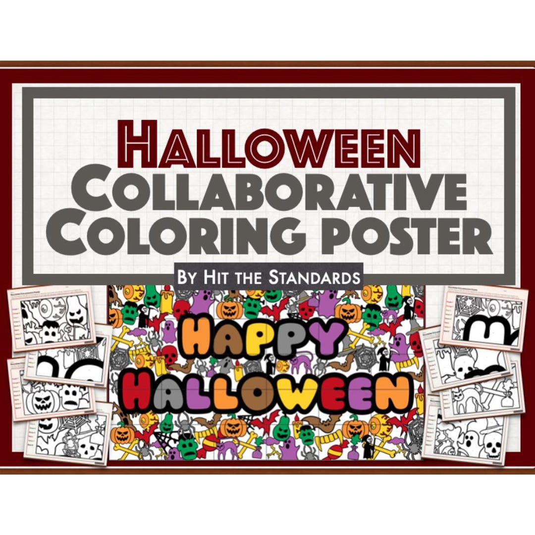 Halloween Collaborative Coloring Poster, Halloween Poster, Bulletin ...