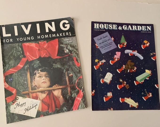 December Xmas Issues House & Garden Magazine,1940 Section I and LIVING ...