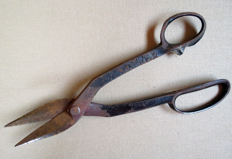 Mid Century Large Tin Snips Vintage Metal Shears Industrial Collectible ...