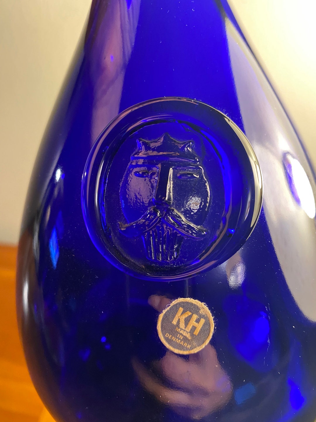 Vintage Kastrup Holmegaard Denmark Cobalt Blue Glass Viking Decanter ...