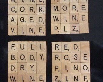 Coffee Themed Scrabble Tile Coasters | Etsy