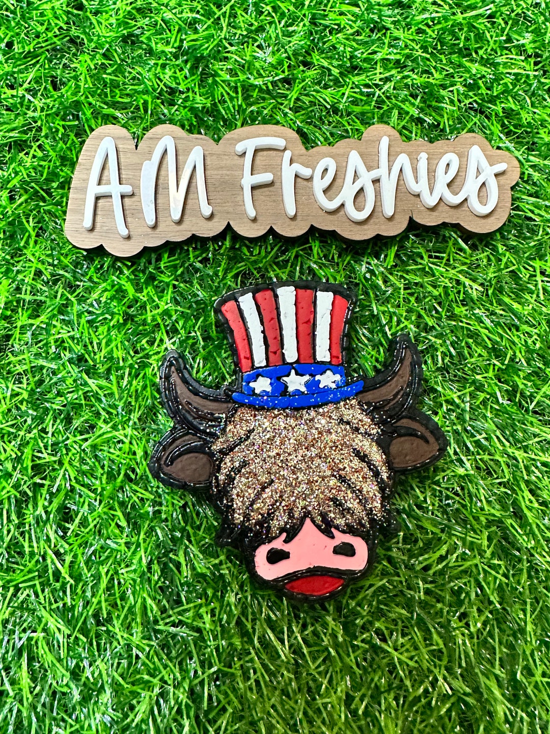 Mr USA Car Freshie, Highland Cow, Car Freshies, 4th of July, Patriotic ...